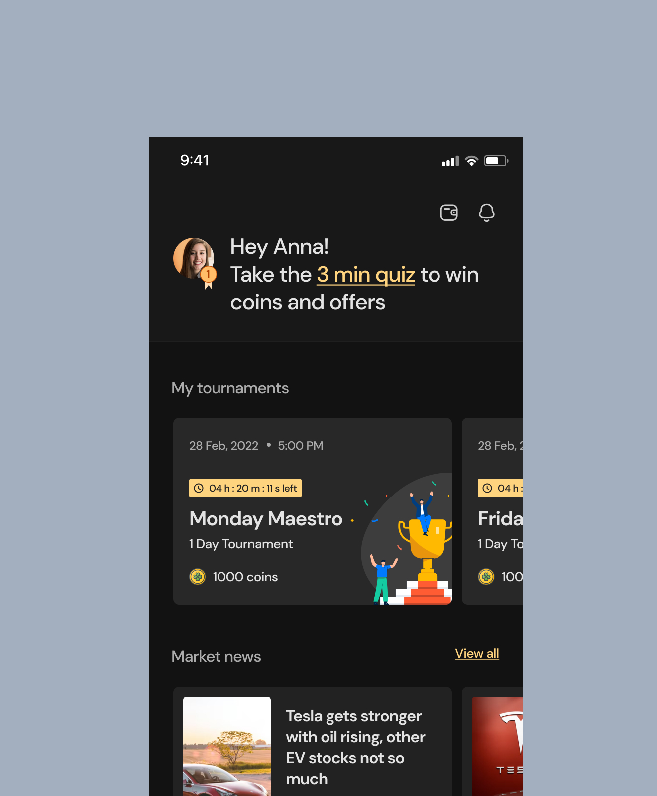 UI UX design case study: Stock market learning app